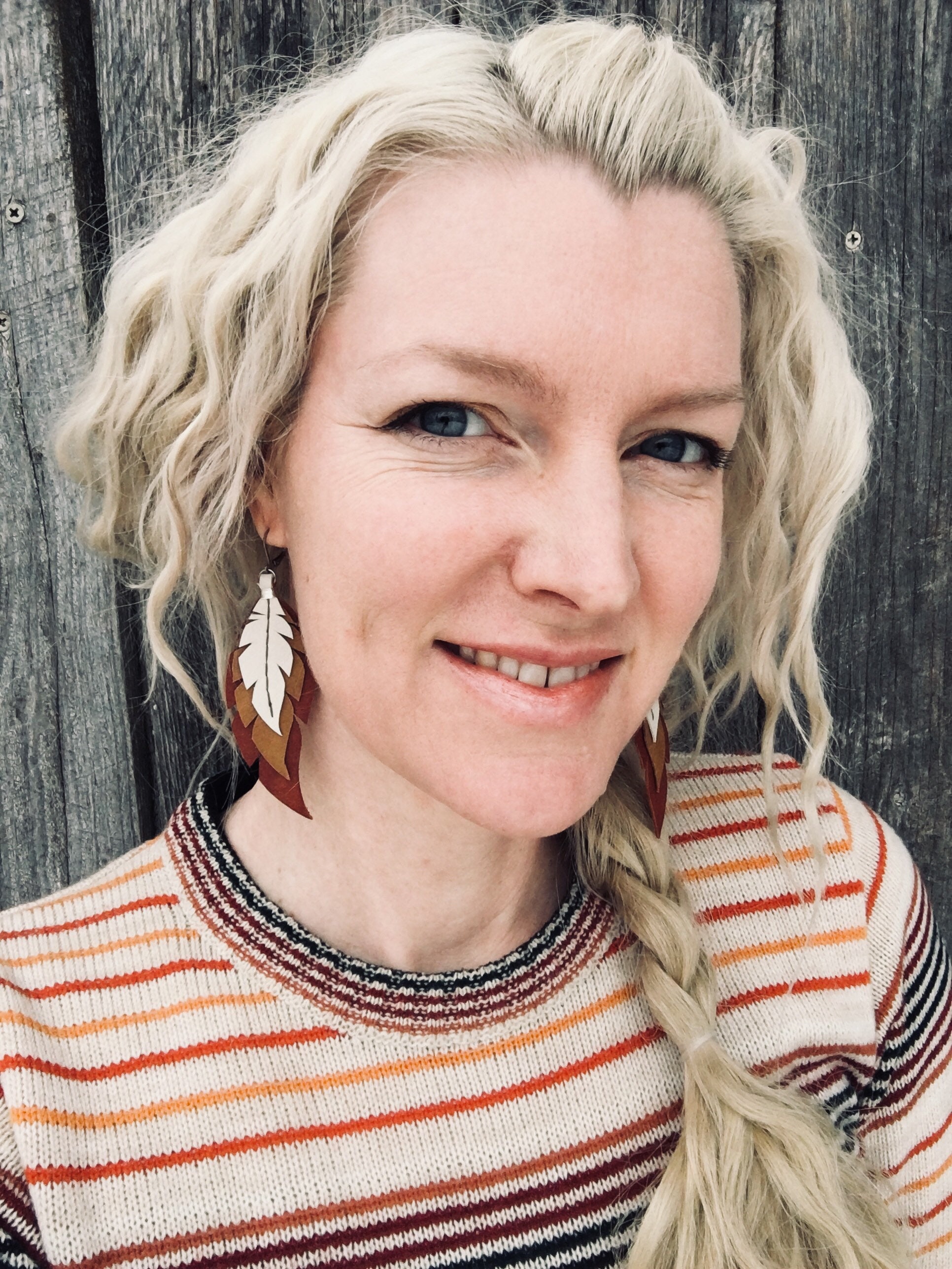 Lumin~ Leather Feather Earrings - Etsy