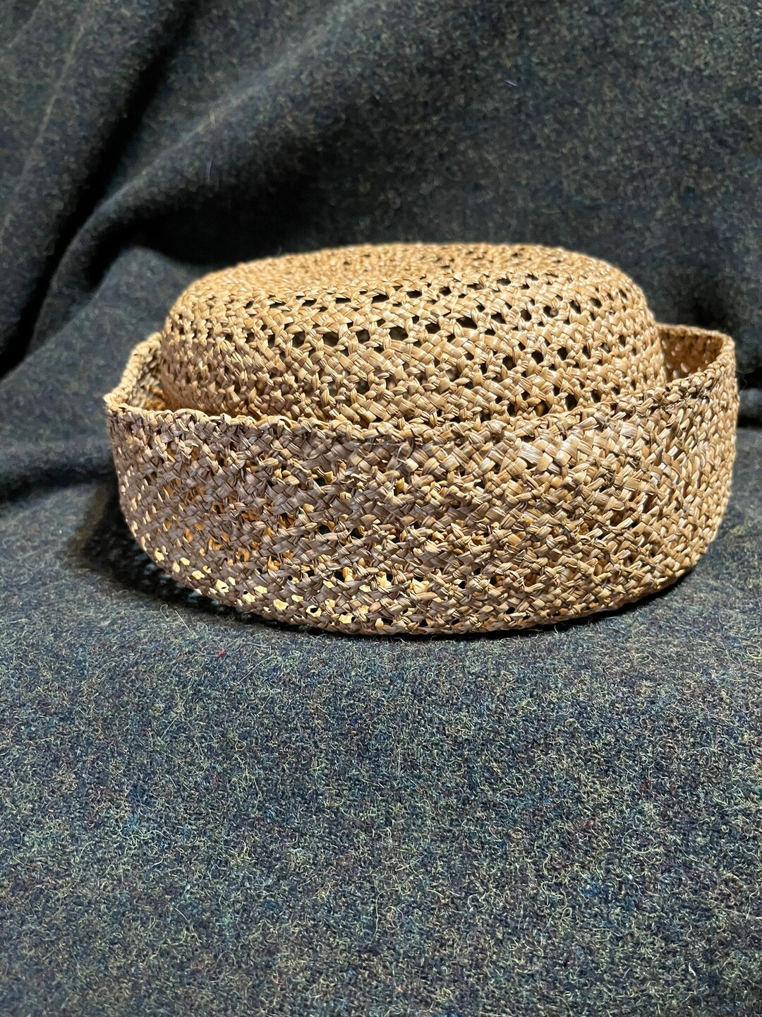 Vintage Round Open Weave Women's Hat Natural Color - Etsy