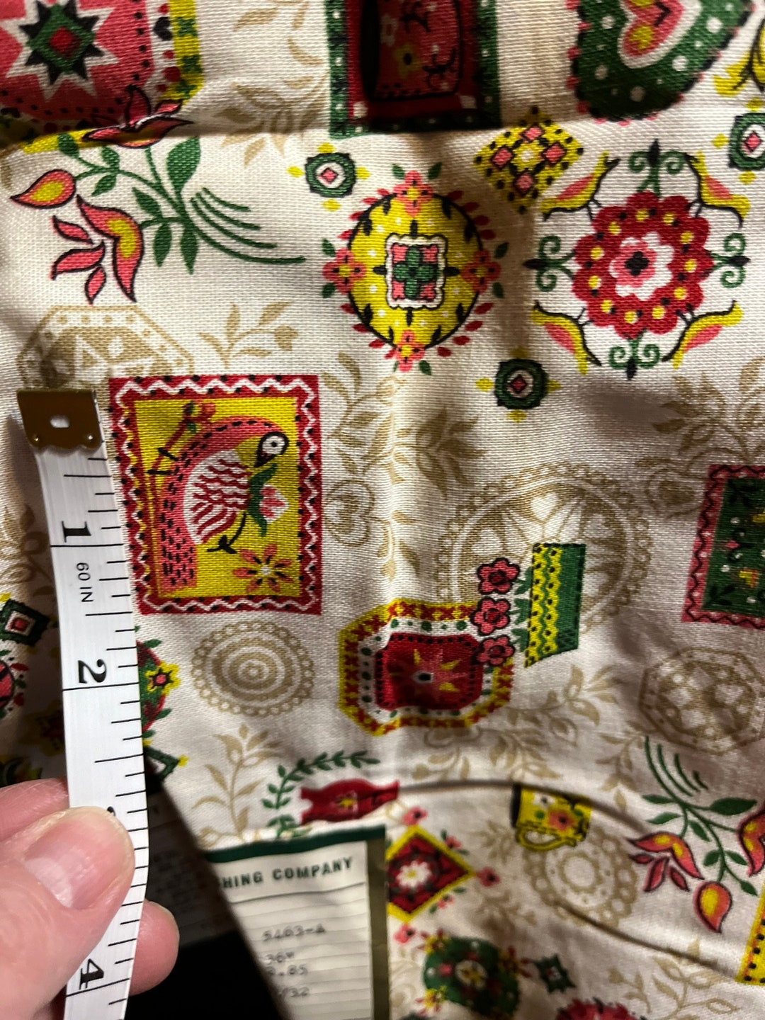 1960s Arnold Finishing Company Pattern 4689 Sample 24" X36" Piece of ...