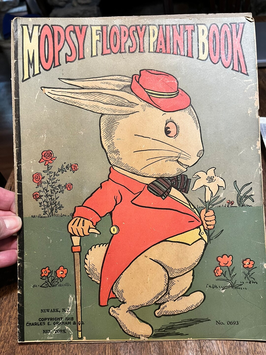 1918 Mopsy, Flopsy, Paint Book - Cover Only - Cute Cartoon Rabbit ...