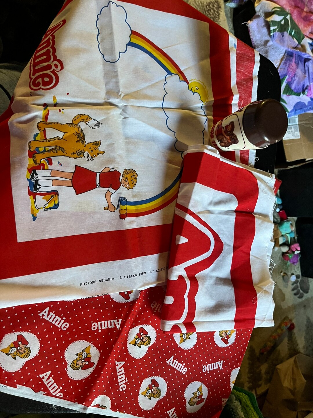 Vintage Little Orphan Annie Collection, Pillows and Fabric, Ovaltine ...