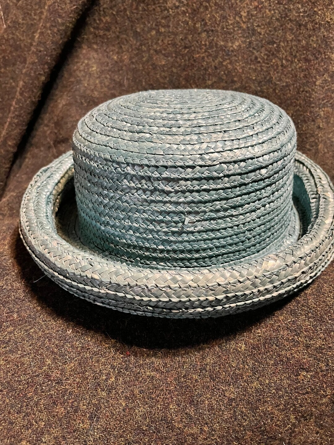 Vintage Round Blue Women's Hat - Etsy
