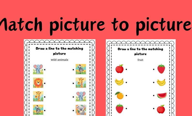 Printable Match-up Worksheets. Preschool, Nursery, SEN, Fine Motor ...