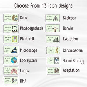 Personalised Biology Teacher Stickers - 65 Matte Stickers for Reward ...