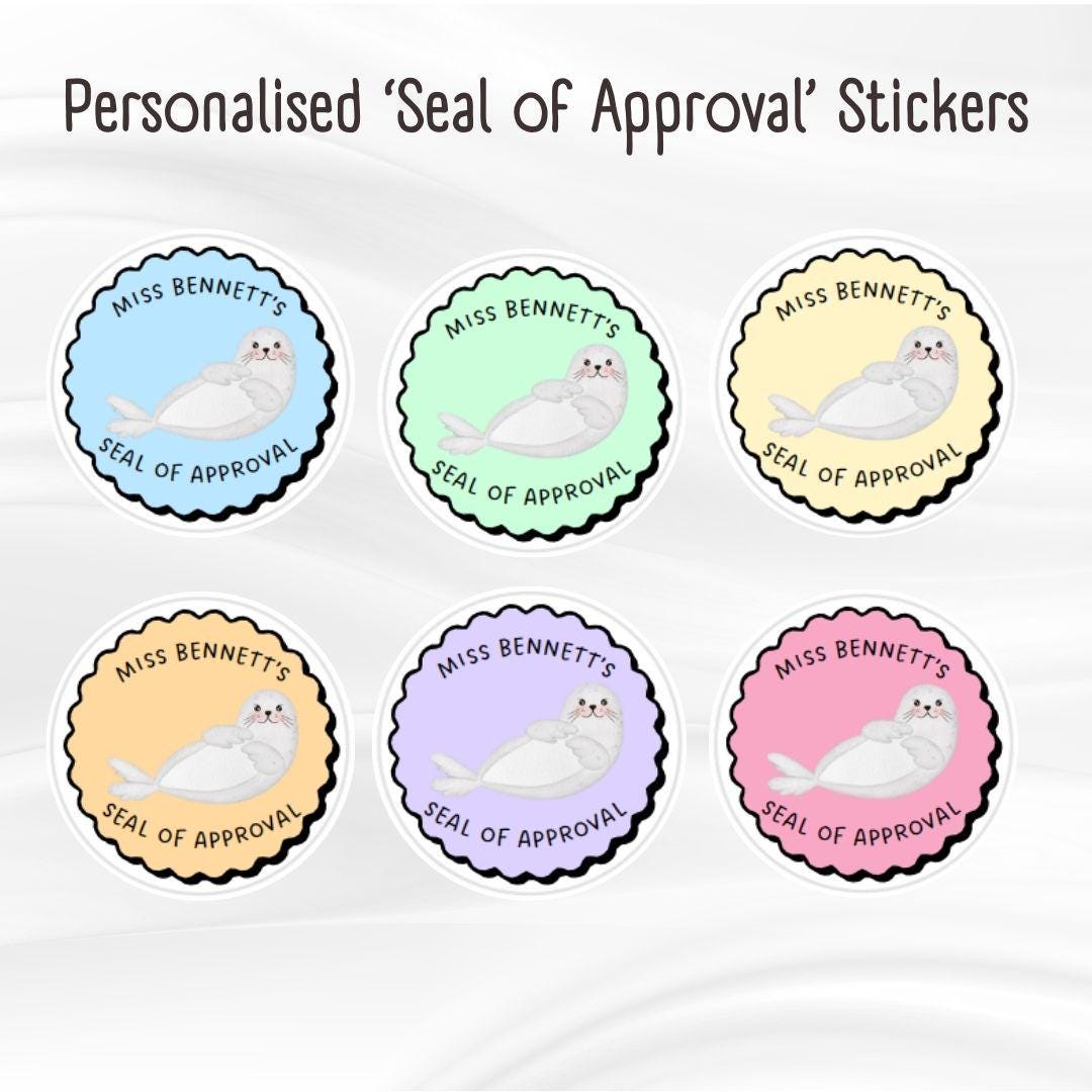 Personalised Teacher Stickers | 48 Seal of Approval Stickers | Reward ...