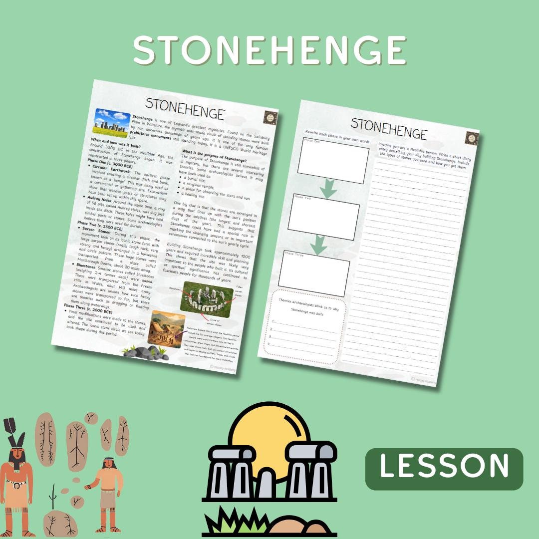 DIGITAL Stonehenge Lesson. Infographic Fact File and Comprehension ...