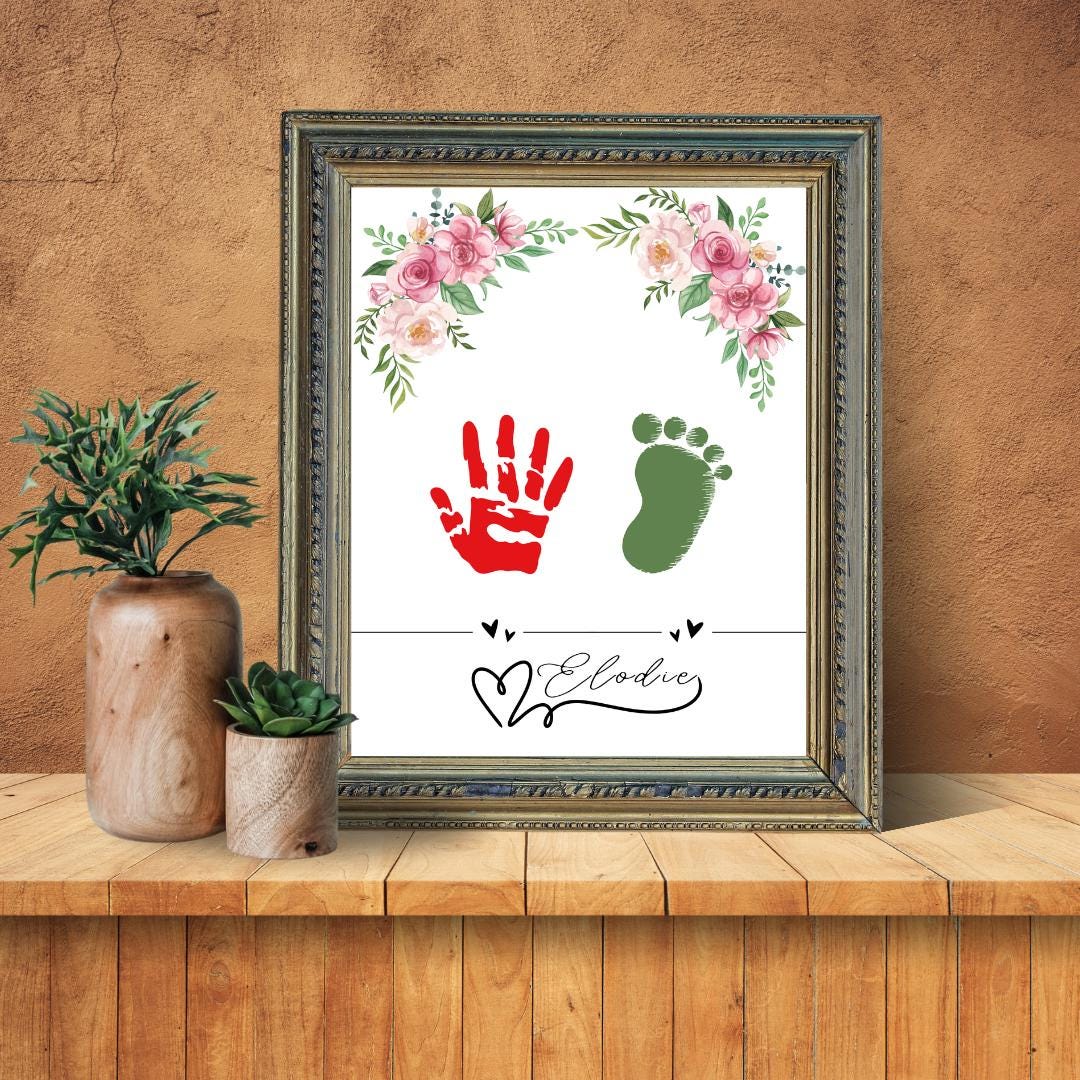 Mother's Day Handprint and Footprint / Personalized Handprint Craft Art ...