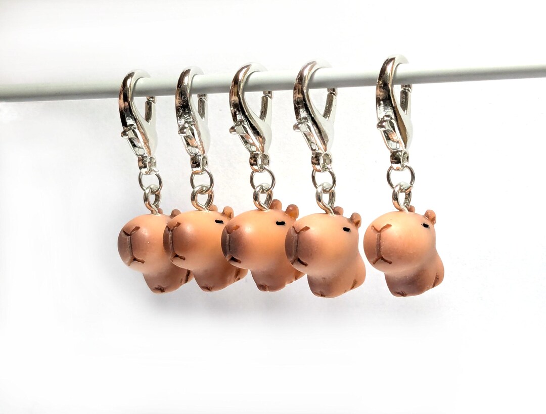 Set of 5 Capybara Stitch Markers - Etsy