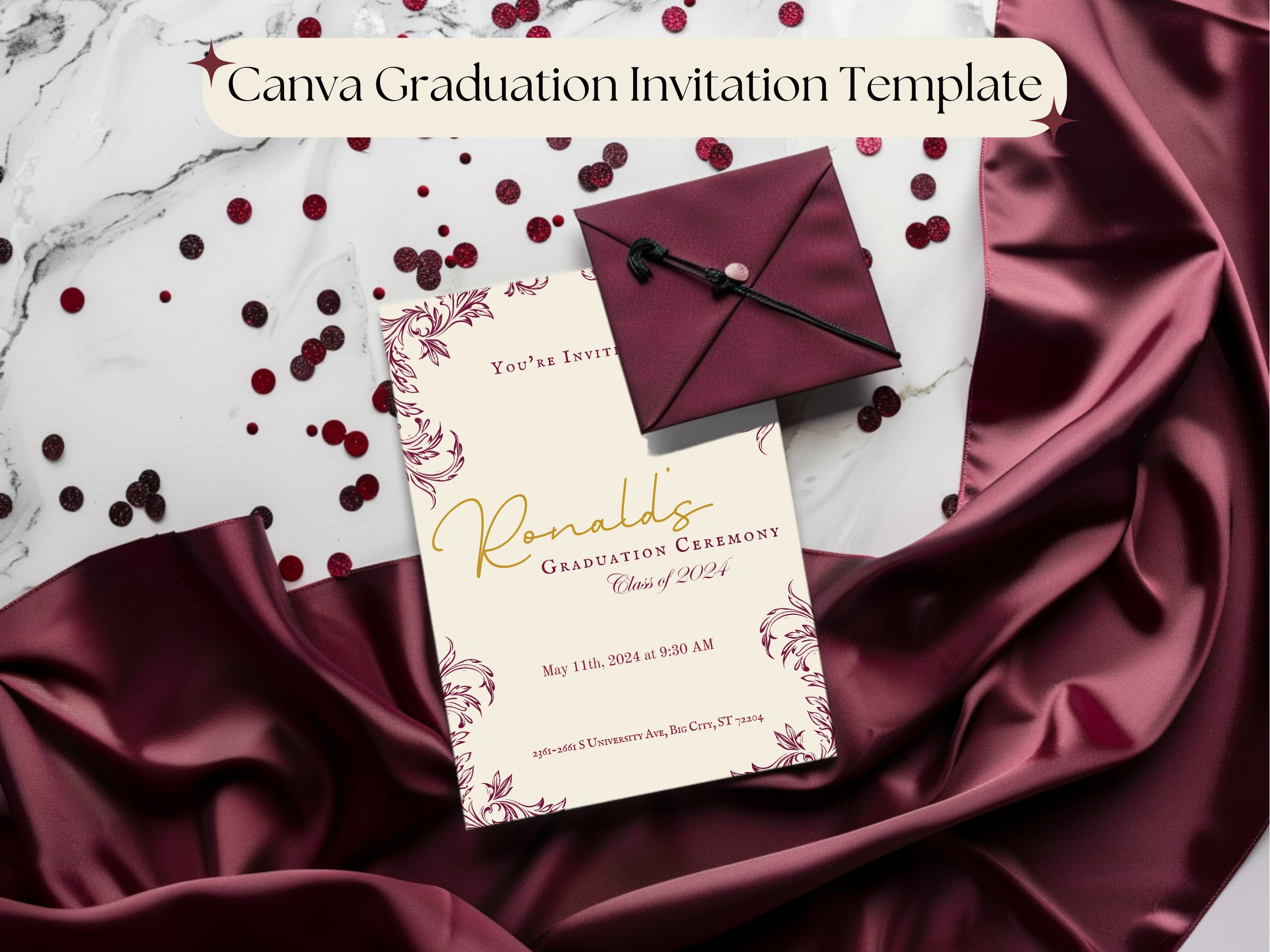 2024 Graduation Flyer, Editable Template, Graduation Invitation ...