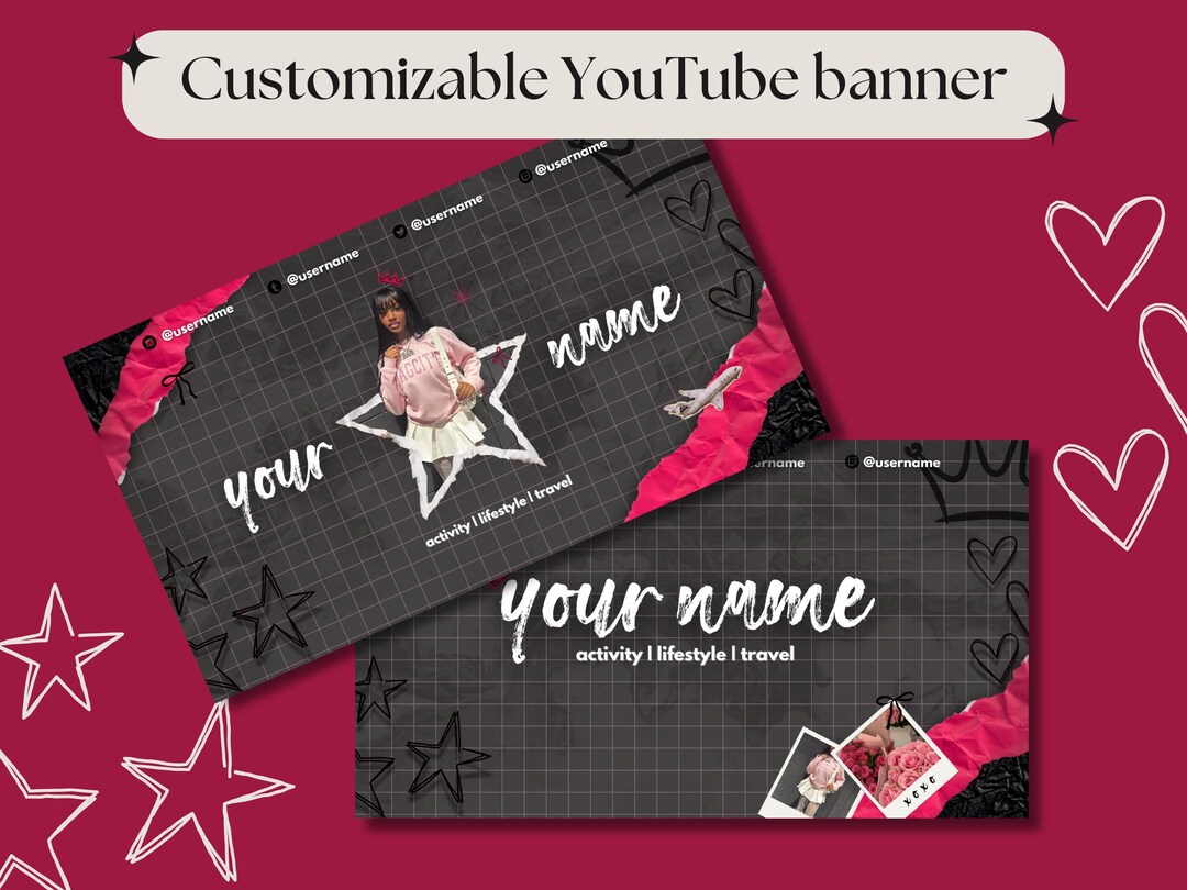 Editable Youtube Banner Template for Canva | Customizable Channel Art ...
