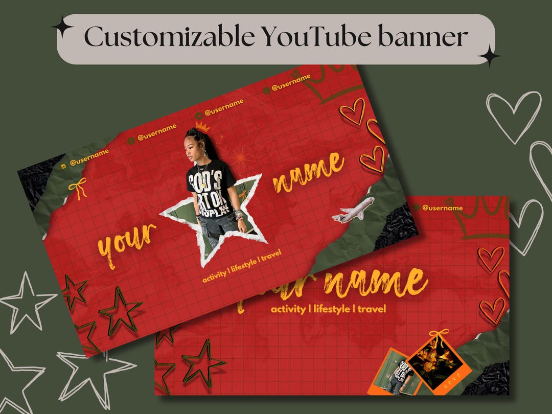 Editable Youtube Banner Template for Canva | Customizable Channel Art ...