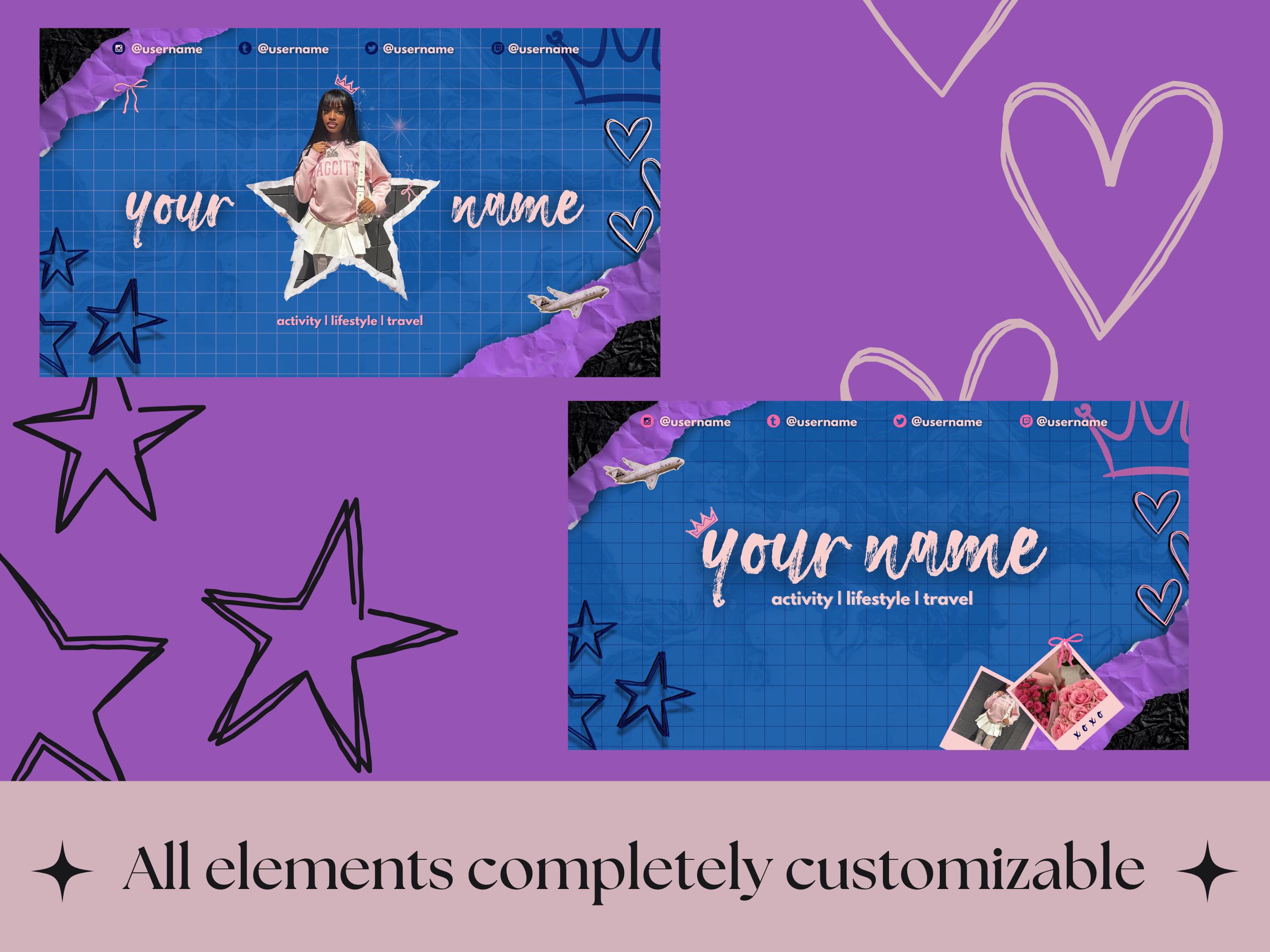Editable Youtube Banner Template for Canva | Customizable Channel Art ...