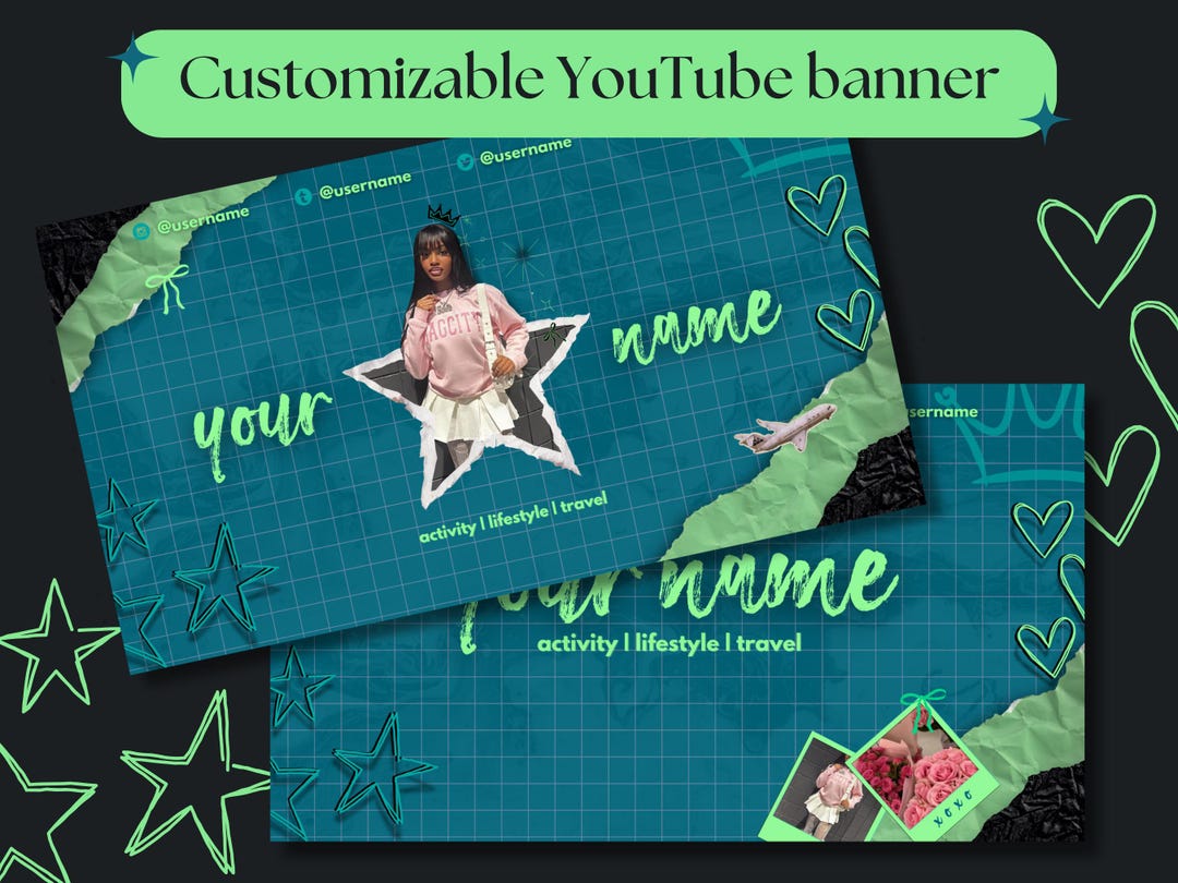 Editable Youtube Banner Template for Canva | Customizable Channel Art ...