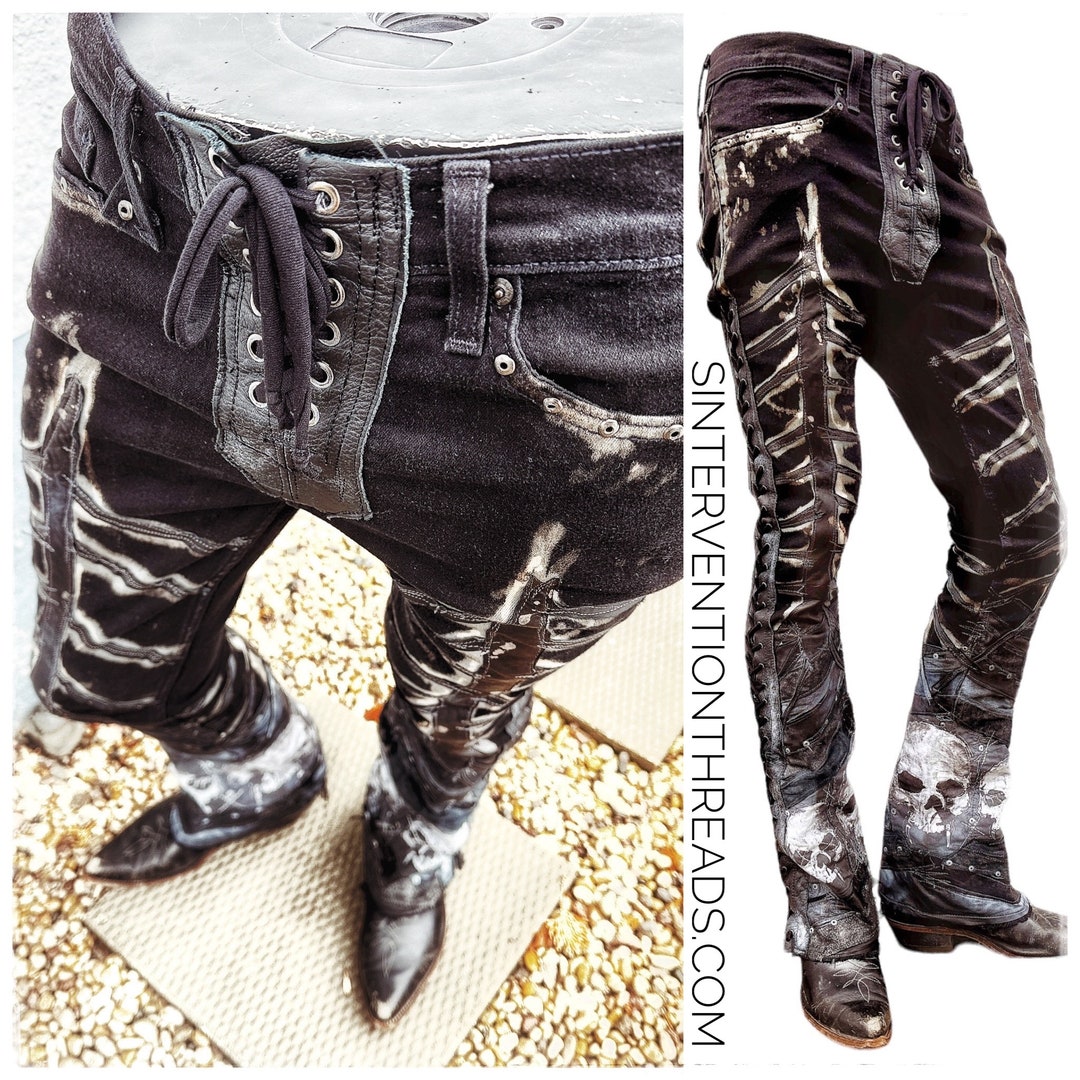 Ready to Wear Sin and Bones Stage Pants Streetwear With Leather and ...