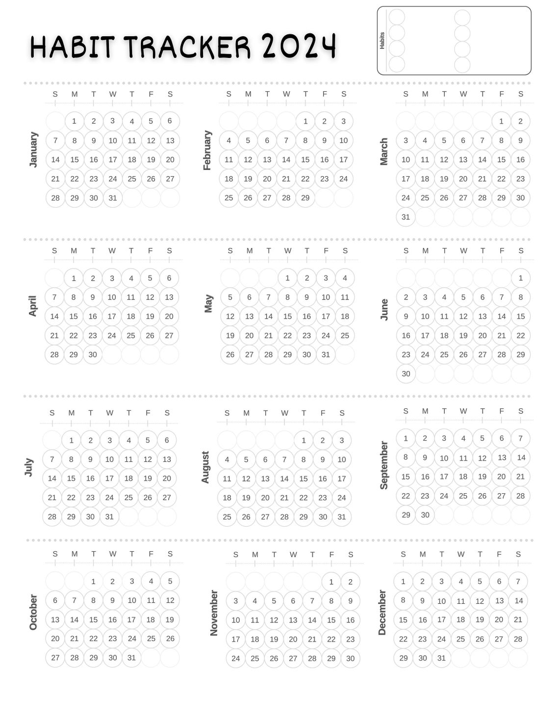 2024 Habit Tracker - Etsy