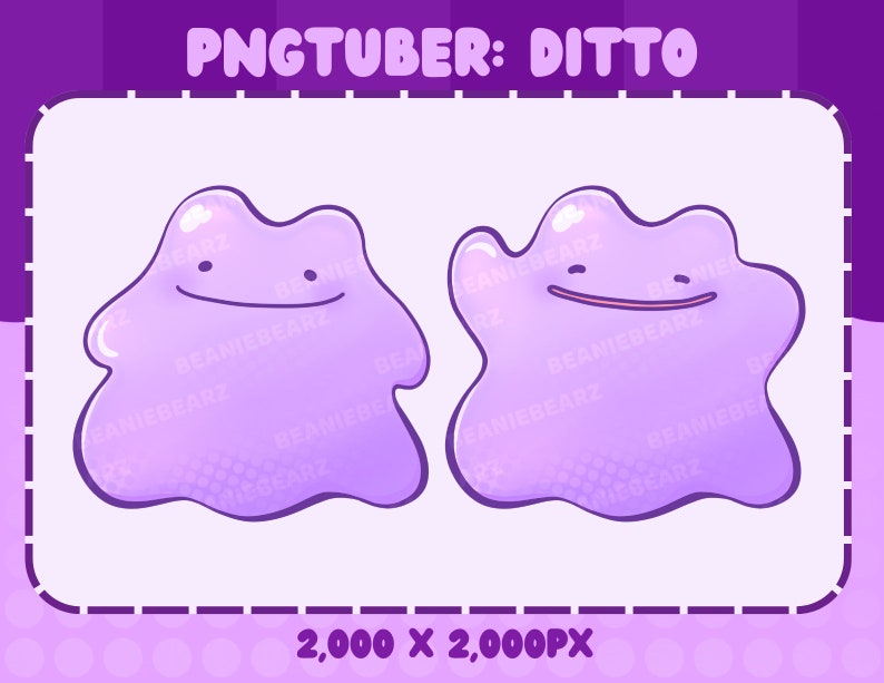 Pngtuber - Ditto | Twitch | Youtube | Stream Asset | Chibi | Cute ...