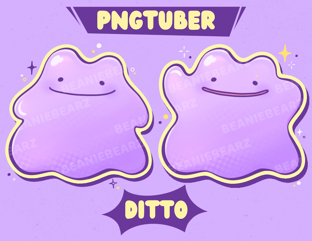 Pngtuber Ditto Twitch Youtube Stream Asset Chibi Cute Kawaii Pokemon ...