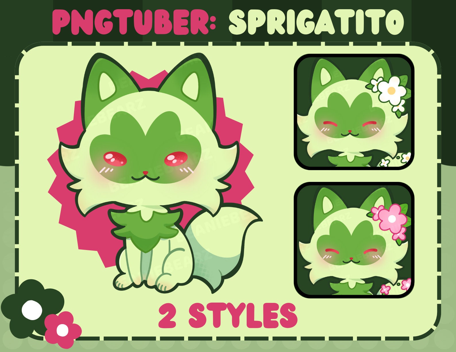 Pngtuber Sprigatito Twitch Youtube Stream Asset Chibi Cute Kawaii ...