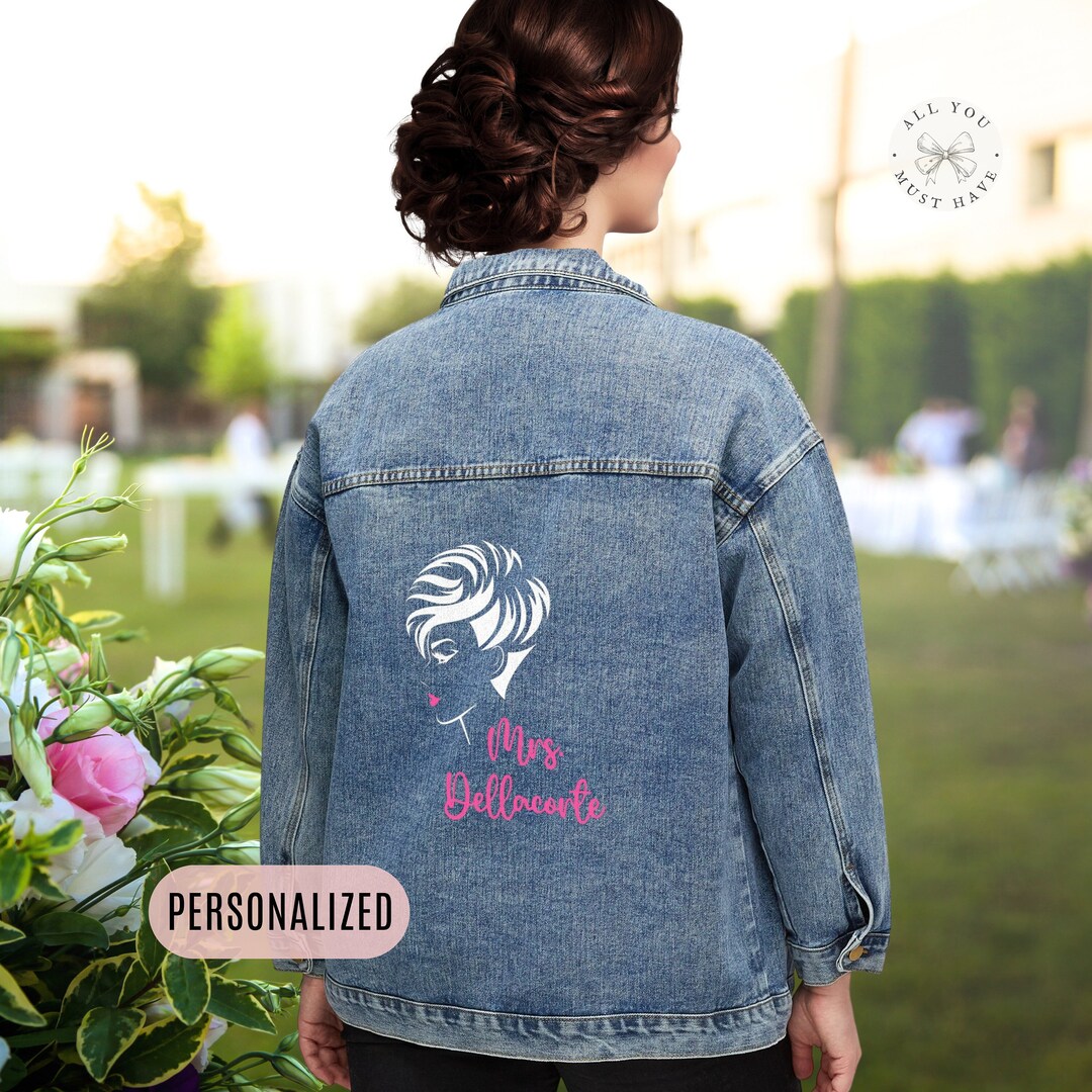 Bride Jean Jacket Bride Personalized Jean Jacket Wedding Bridal Jacket ...