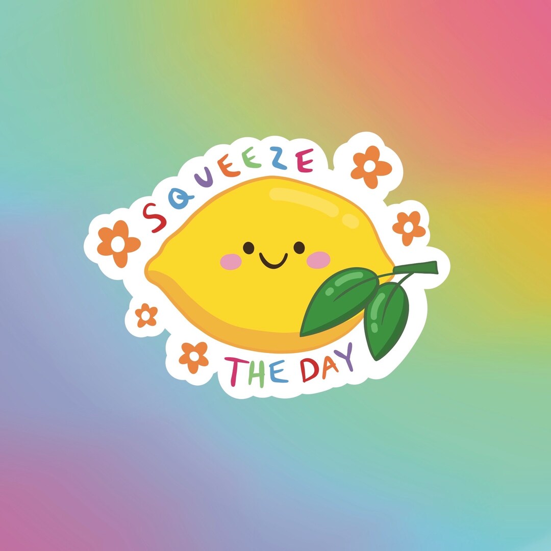Lemon Sticker // Holographic Sticker // Water Resistant // Cute Punny ...