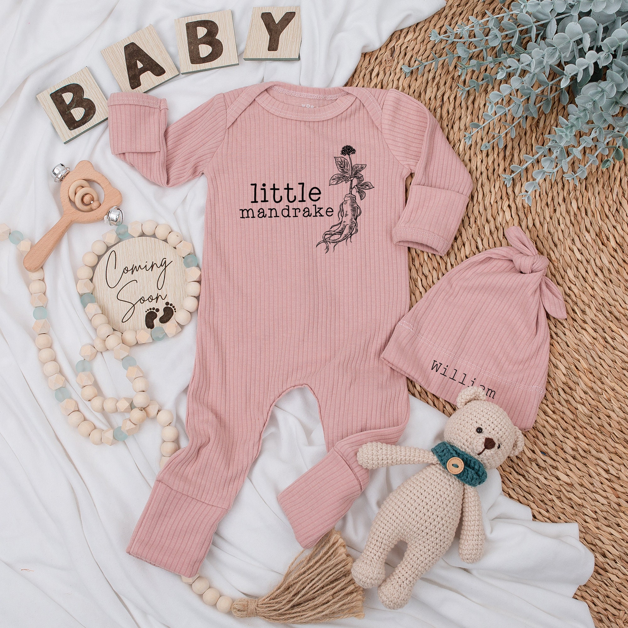 Little Mandrake Baby Bodysuit and Hat Set, Magic Baby Clothes, Unisex ...