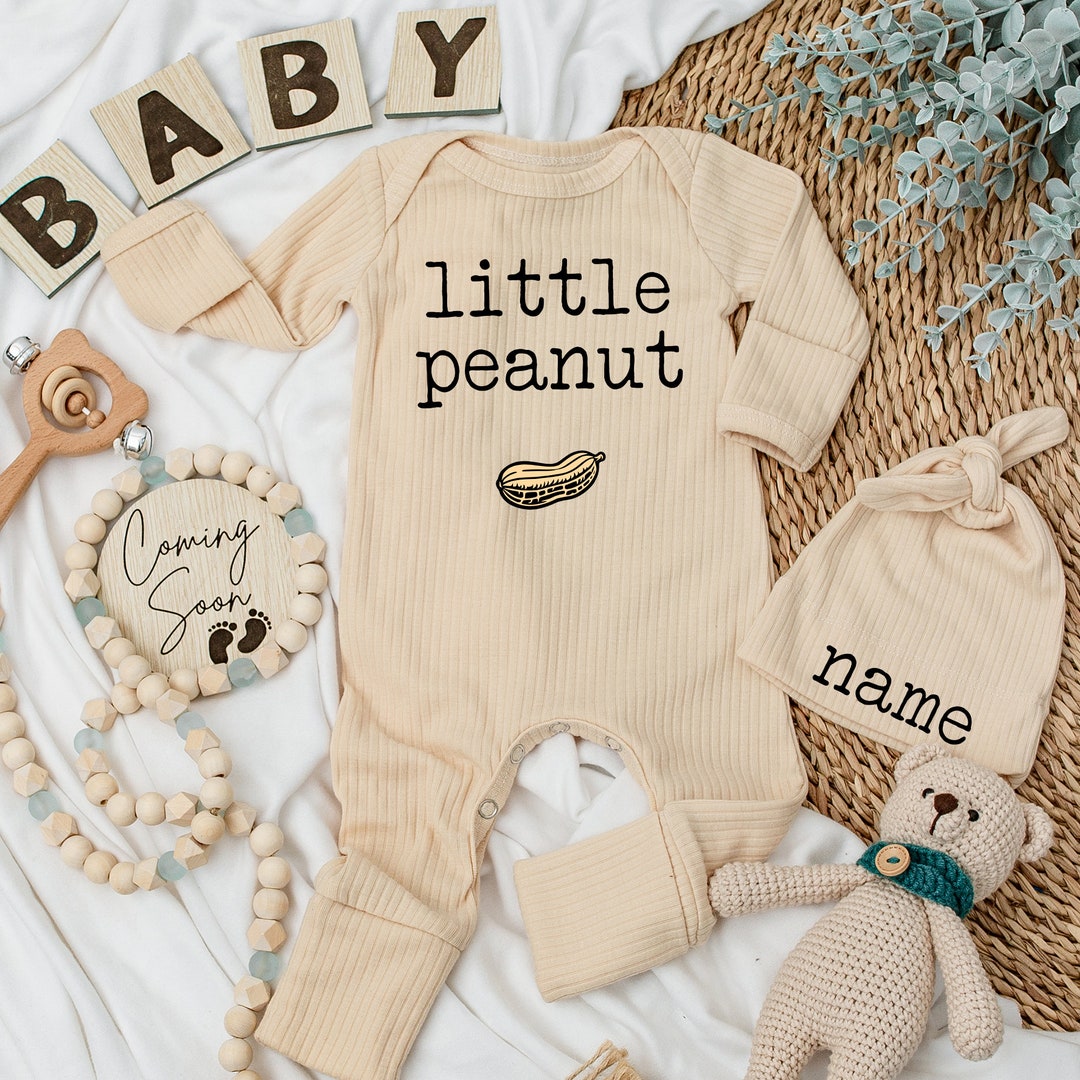 Little Peanut Baby Bodysuit and Hat Set, Personalized Bodysuit With ...