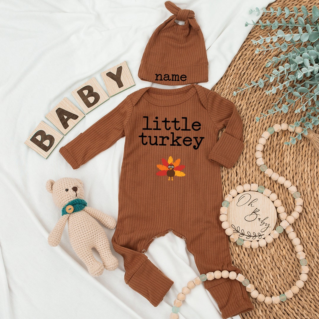 Little Turkey Bodysuit and Hat Set, Thanksgiving Infant Outfit ...