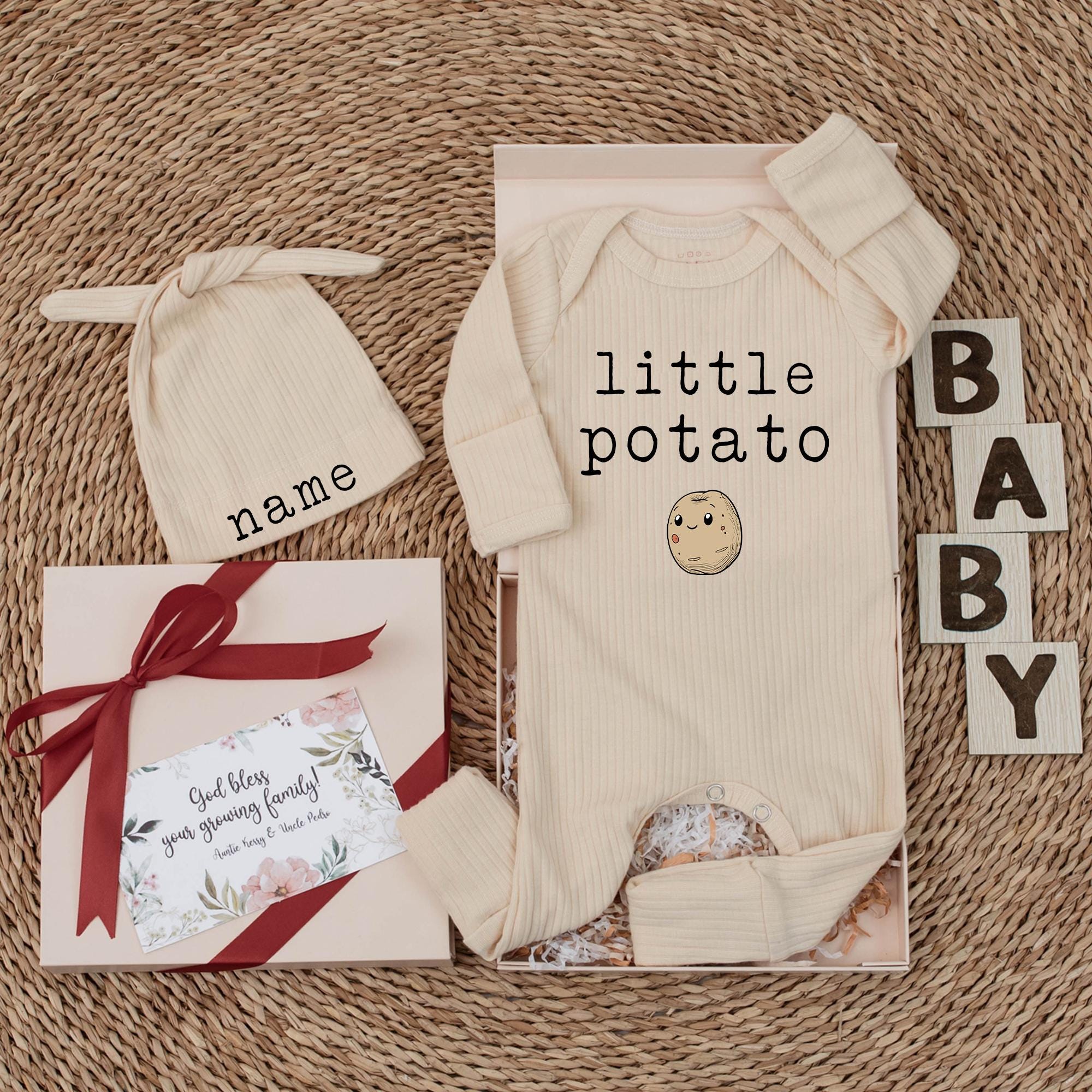 Little Potato Baby Bodysuit and Hat Set, Cute Potato Bodysuit, Infant ...