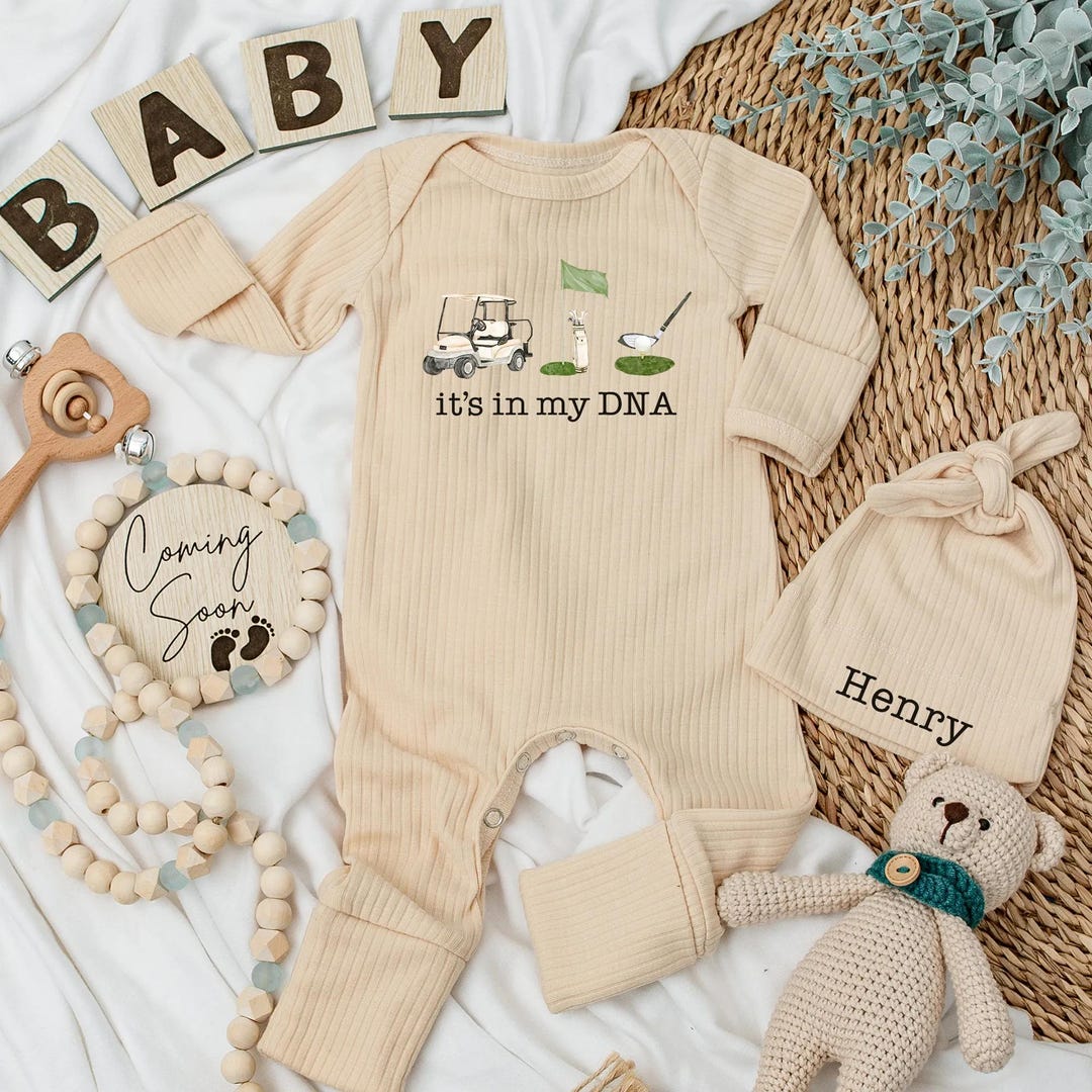Golf It’s in My DNA Baby Bodysuit, Funny Sport Newborn Outfit, Custom ...