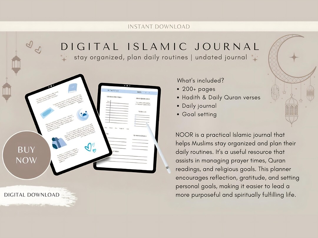 Digital Islamic Journal 200+ Pages!! | Ramadan Journal, Digital Islamic ...