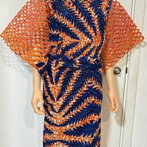 African Ankara Lace Dress for Woman 2 Pieces Top & Wrapper One Size ...
