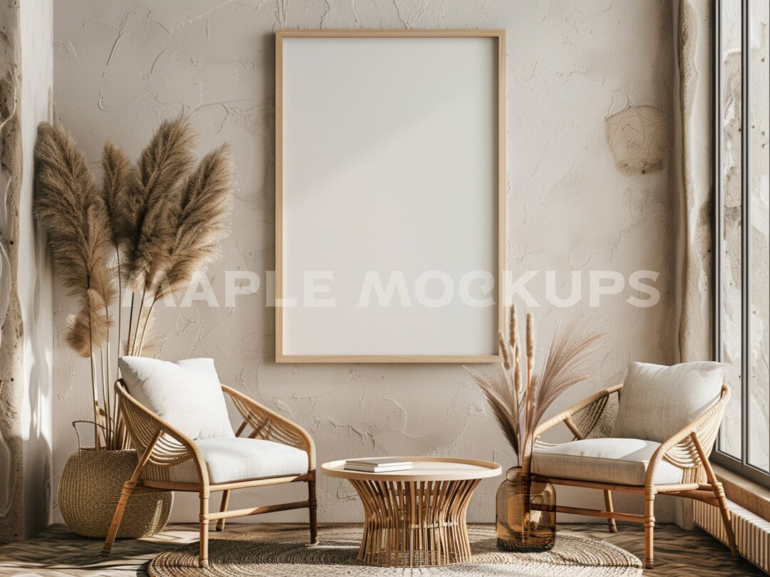 Vertical Poster Shop Mockup PSD for Print and Digital Wall Art. Boho ...