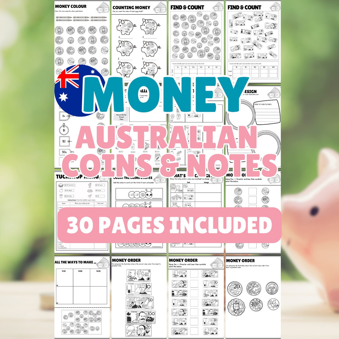 Australian Money Worksheets, Math Money Activities, Counting Money ...