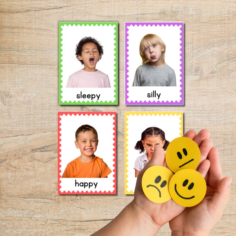 Emotions Flash Cards, Montessori Materials, Early Learning ...