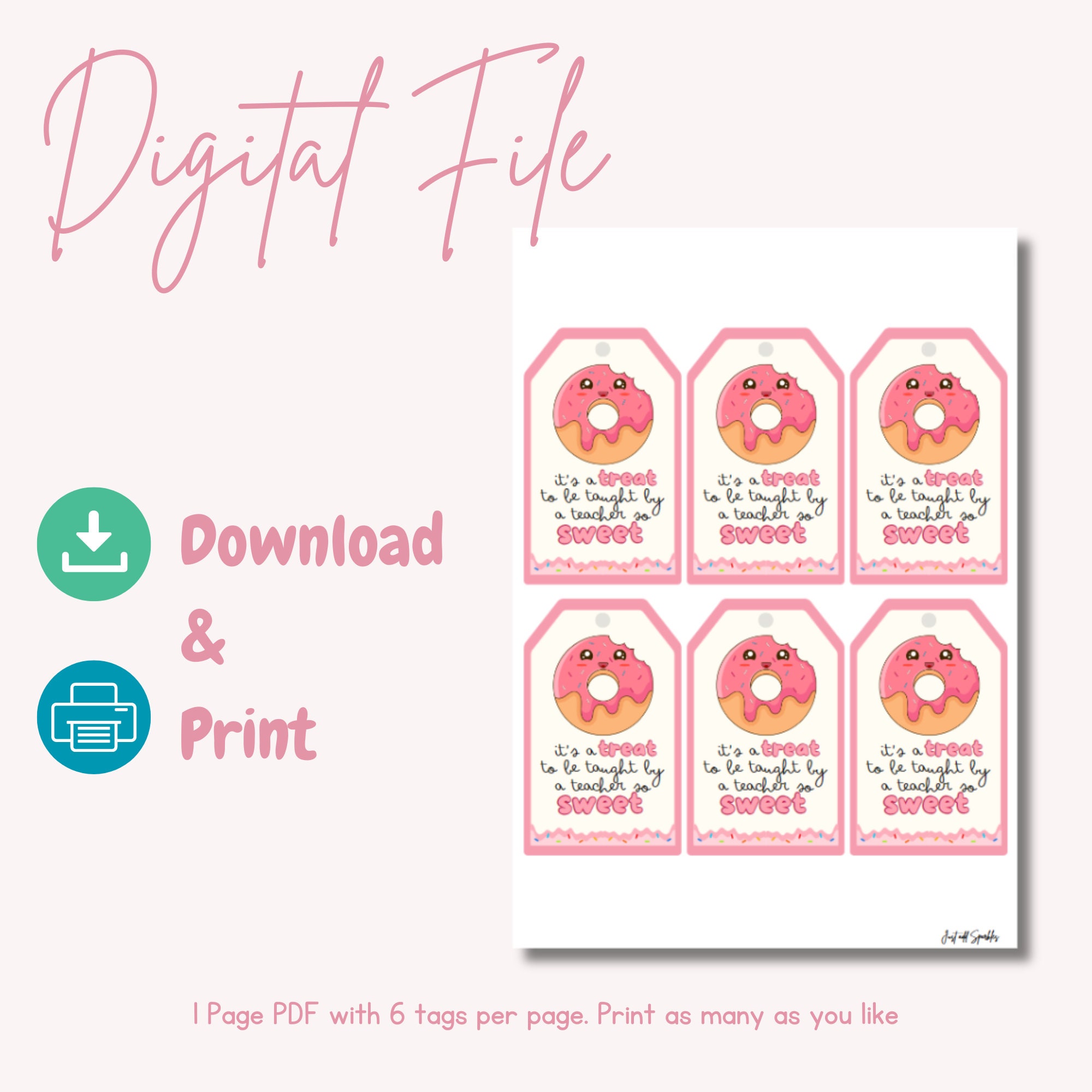 Teacher Appreciation Donut Thank You Gift Tag Printable | Teacher ...