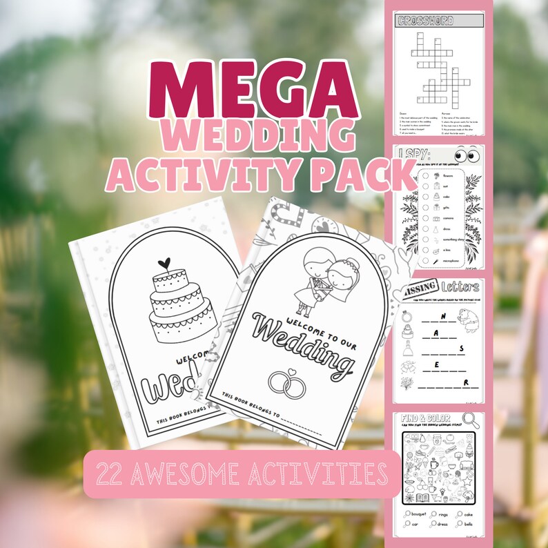 Childrens Wedding Activity Pack, Children's Wedding Activities, Wedding ...