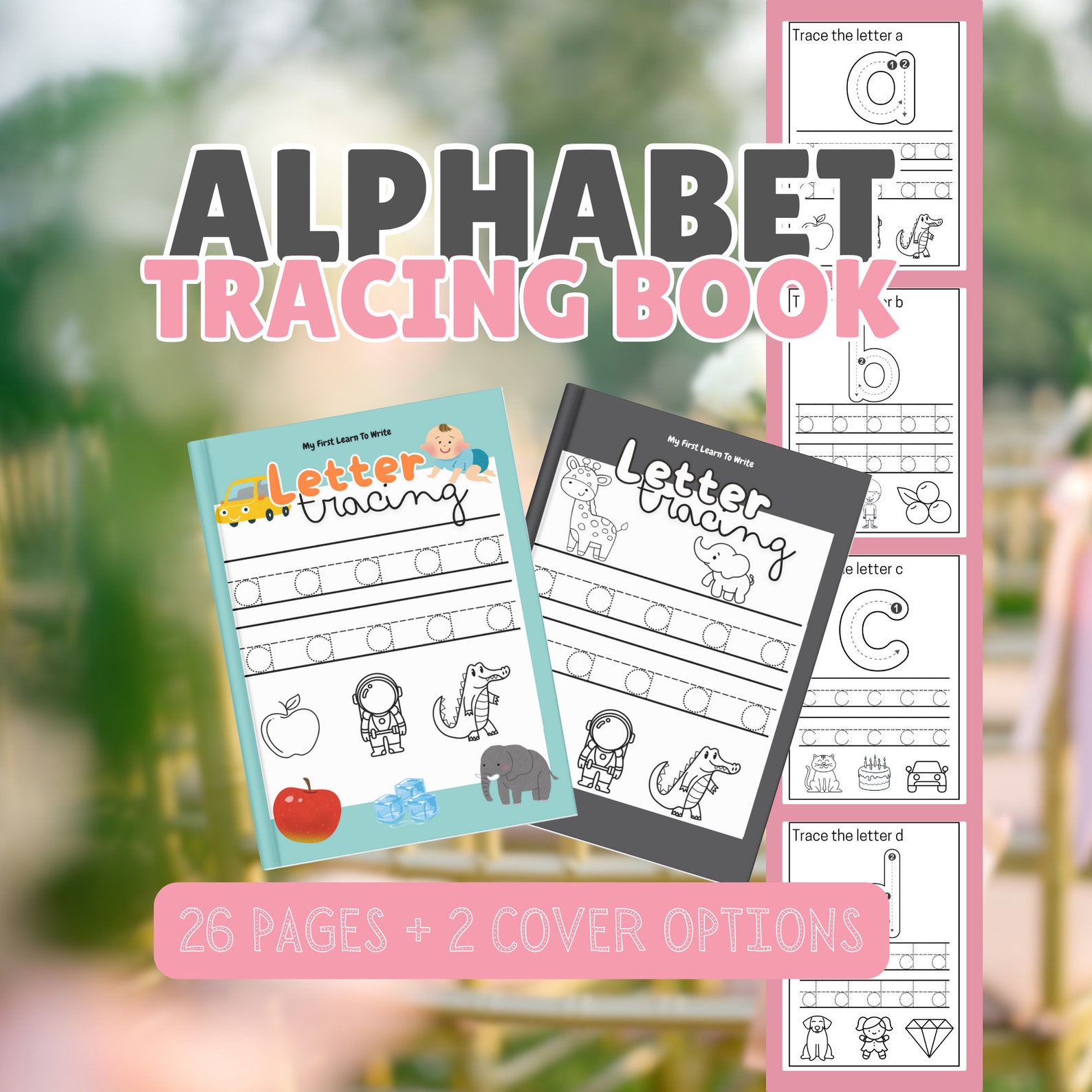 Printable Alphabet Tracing Worksheets Book, Handwriting Practice Letter ...