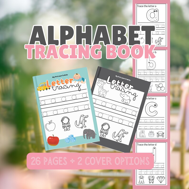Printable Alphabet Tracing Worksheets Book, Handwriting Practice Letter ...