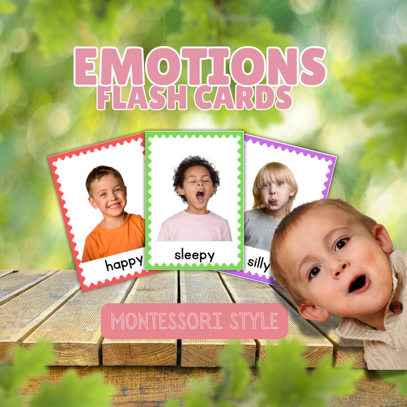 Emotions Flash Cards, Montessori Materials, Early Learning ...