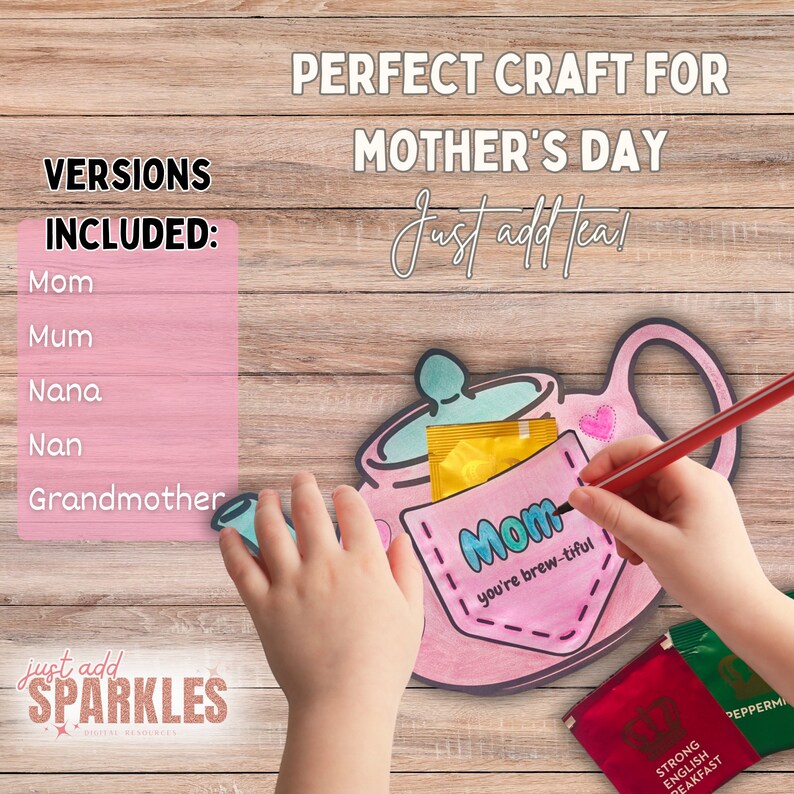 Mother's Day Craft Ideas Tea Pot Craft Kit, Easy Mothers Day Craft, Diy ...