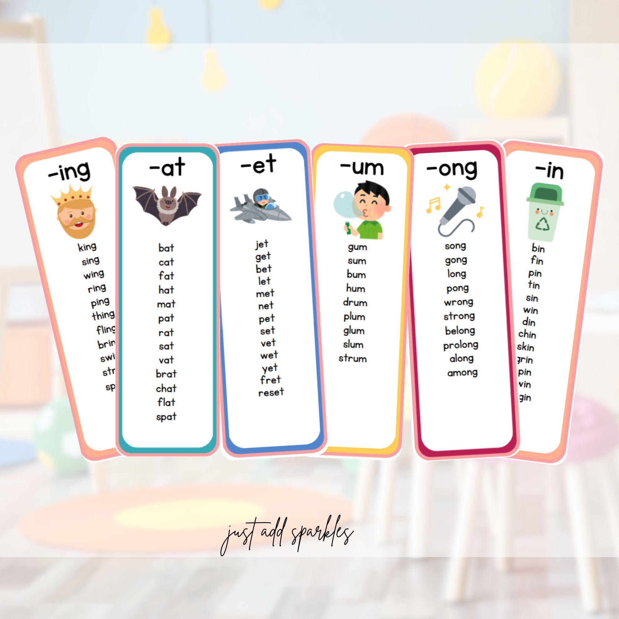 Learn to Read CVC Words, Kindergarten Reading, CVC Word Family Lists ...