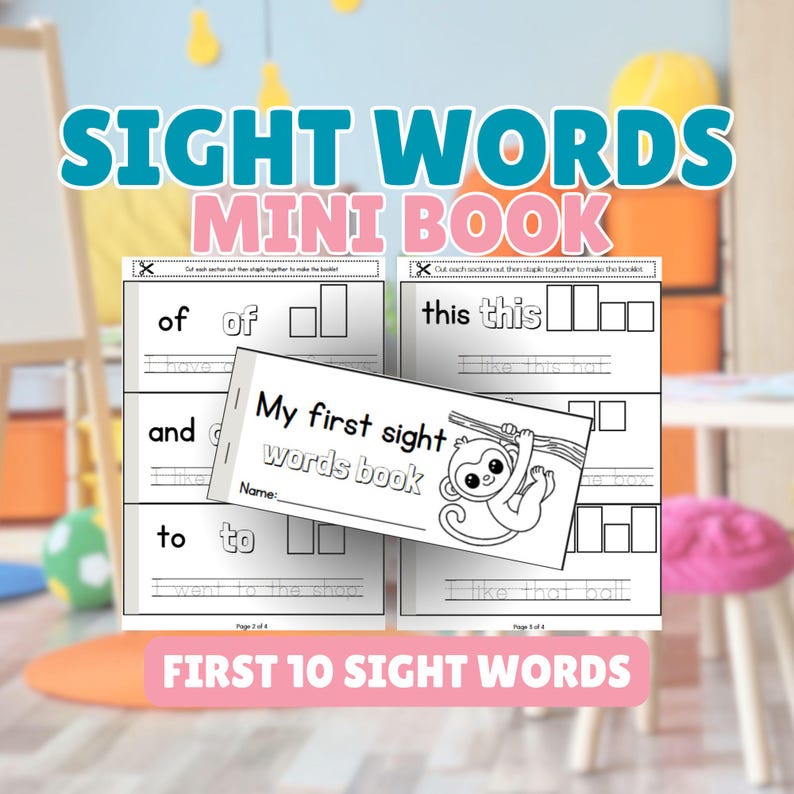 Sight Words Book, Top 10 Sight Words, Beginner Writer, Writing Practice ...