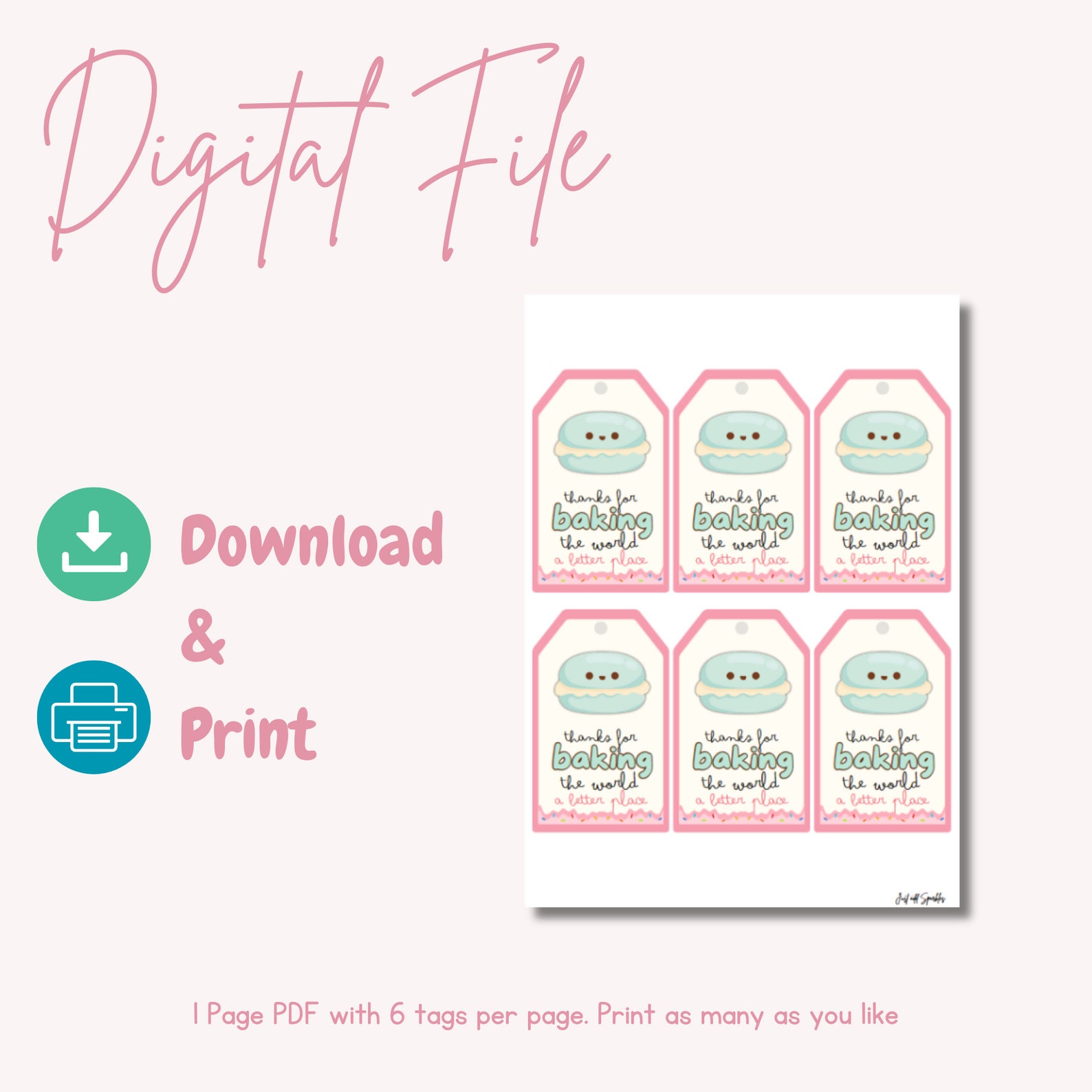 Teacher Appreciation Macaron Thank You Gift Tag Printable | Teacher ...