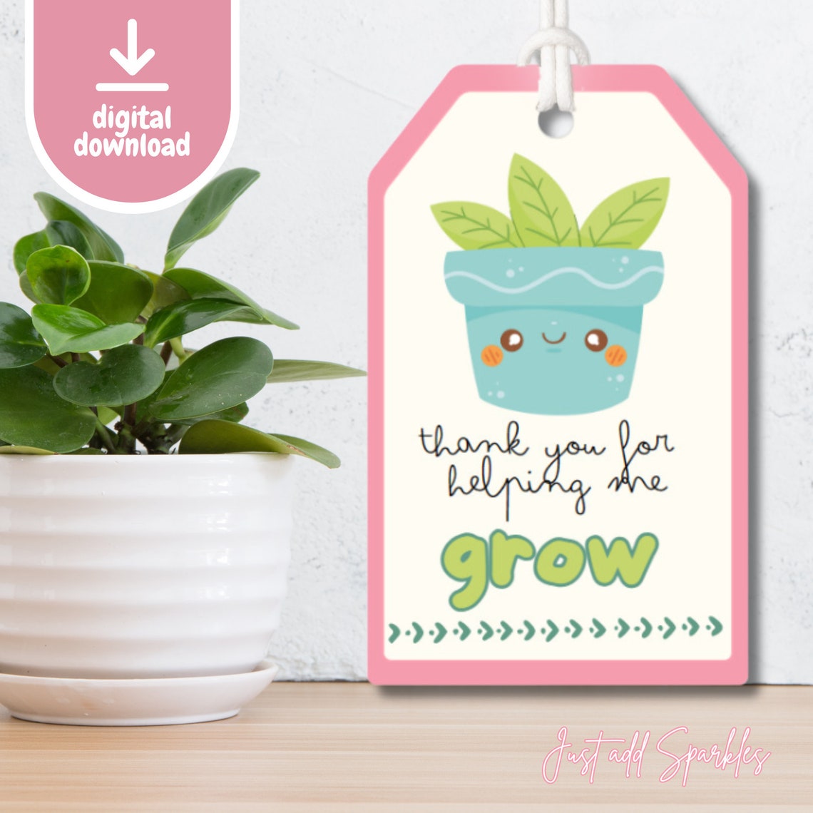 Teacher Appreciation Plant Thank You Gift Tag Printable | Teacher ...