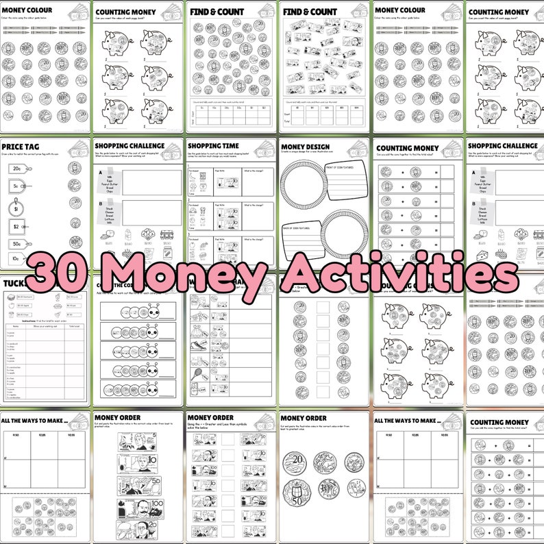 Australian Money Worksheets, Math Money Activities, Counting Money ...