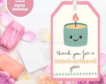 Teacher Appreciation Candle Thank You Gift Tag Printable | Student Gift ...