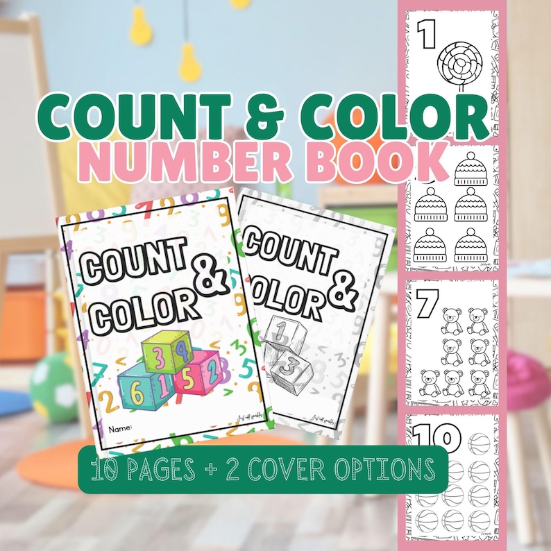 Printable Number Count and Color Book, Number Recognition Practice ...