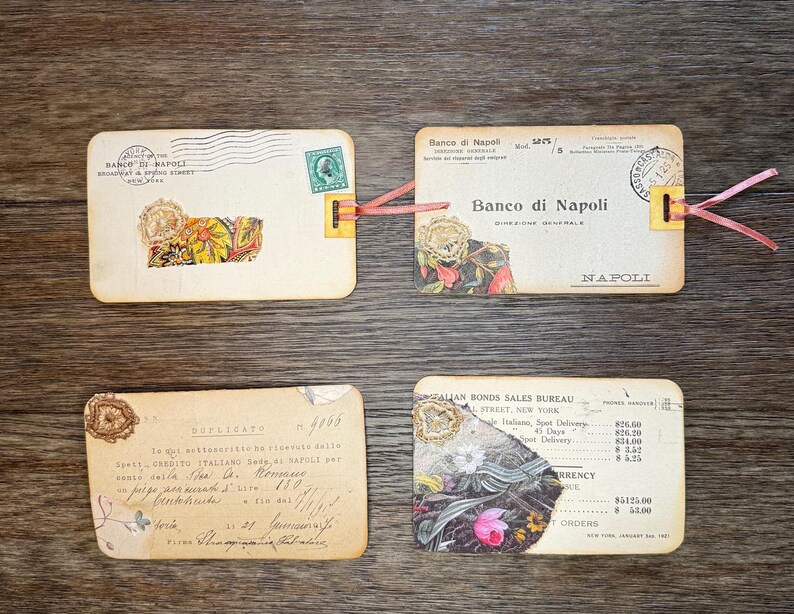 Handmade Vintage Ephemera- Tags & Journaling Cards Made From 1920s ...