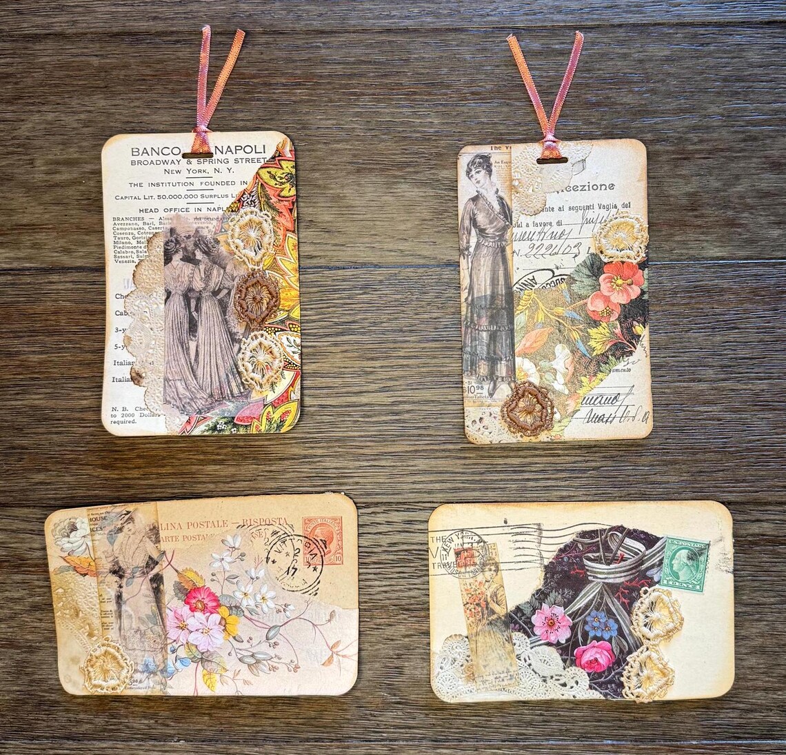 Handmade Vintage Ephemera- Tags & Journaling Cards Made From 1920s ...