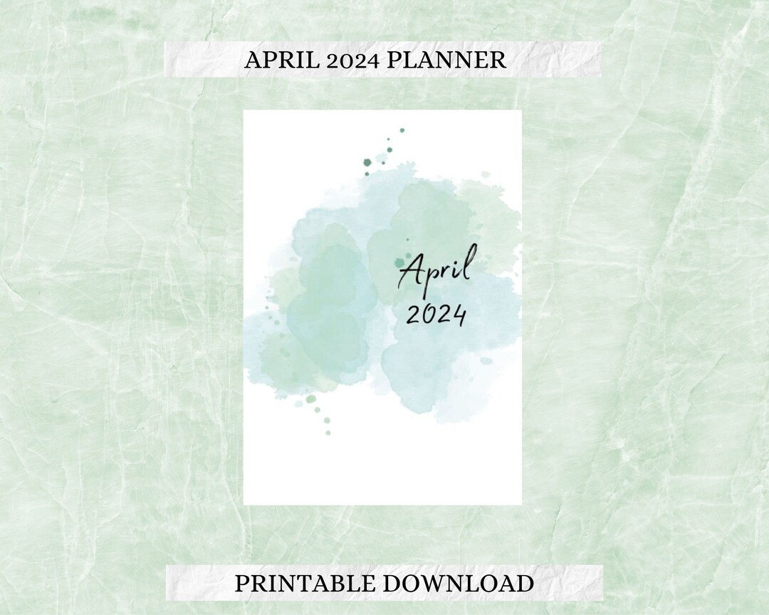 April 2024 Planner With Calendar, All Dates of Month Included, Simple ...